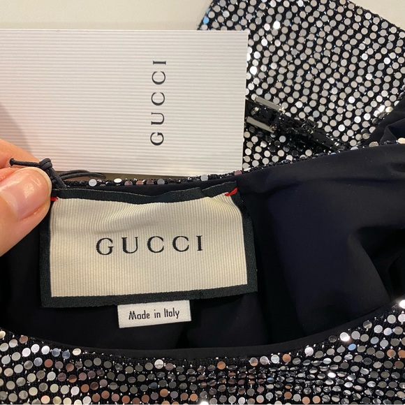 Gucci | Tops | Gucci Sequin Bodysuit Long Sleeves | Poshmark